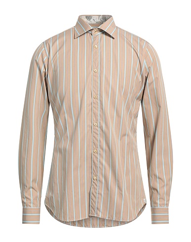 CALIBAN CALIBAN Shirts | Light brown Men‘s Striped Shirt | YOOX