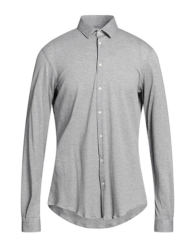 AGLINI | Light grey Men‘s Solid Color Shirt | YOOX