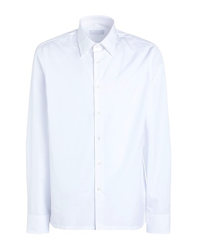 PRADA | White Men‘s Solid Color Shirt | YOOX