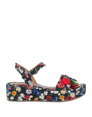 CORAL BLUE | Black Women‘s Sandals | YOOX