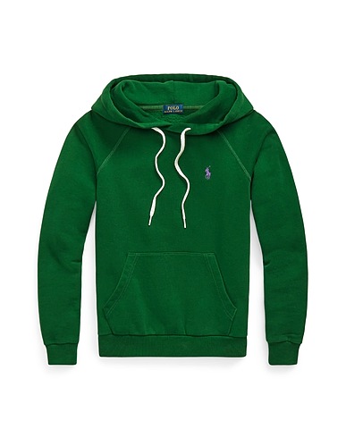 POLO RALPH LAUREN FLEECE PULLOVER HOODIE | スウェット グリーン レディース | YOOX