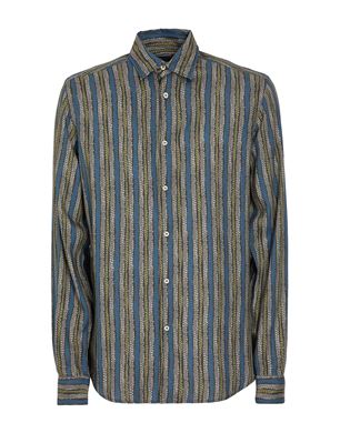 8 By YOOX REGULAR FIT SHIRT | Sage green Men‘s Patterned Shirt | YOOX