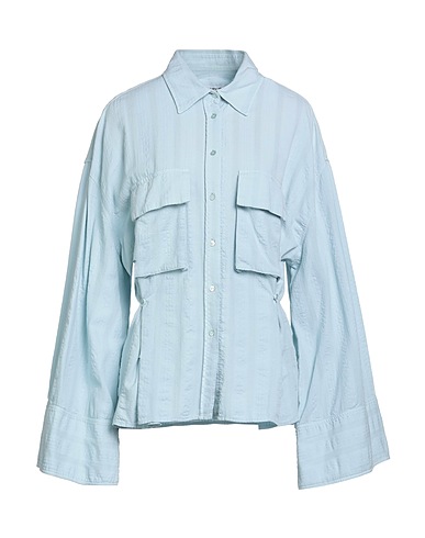 DONDUP | Sky blue Women‘s Solid Color Shirts & Blouses | YOOX