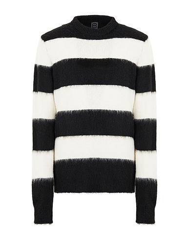 8 By YOOX STRIPED BRUSHED CREW-NECK - Sweater - Men 8 By YOOX Sweaters ...