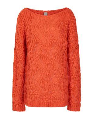 8 By YOOX POINTELLE KNIT SWEATER | Rust Women‘s Sweater | YOOX