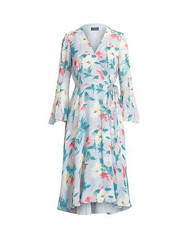 POLO RALPH LAUREN FLORAL CRINKLED GEORGETTE WRAP DRESS | ひざ丈ワンピース ライト ...