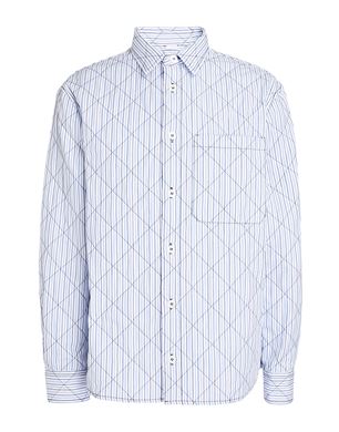 8 By YOOX COTTON QUILTED OVERSHIRT | White Men‘s Striped Shirt | YOOX