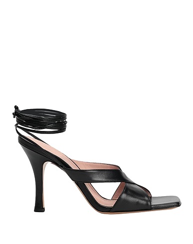 8 By YOOX LEATHER SQUARE TOE LACE-UP SANDALS - Sandals - Women 8 By ...