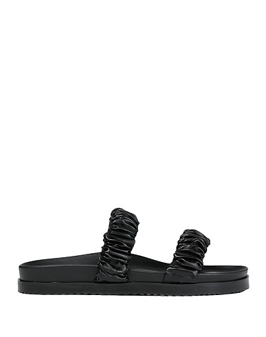 8 By YOOX RUFFLED LEATHER RUBBER-SOLE SLIDE | Women‘s Sandals | YOOX