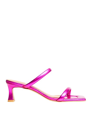 8 By YOOX LEATHER MID-HEELED SANDALS | Fuchsia Women‘s Sandals | YOOX