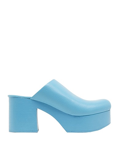 8 By YOOX DRUMMED LEATHER CLOGS | Azure Women‘s Mules And Clogs | YOOX