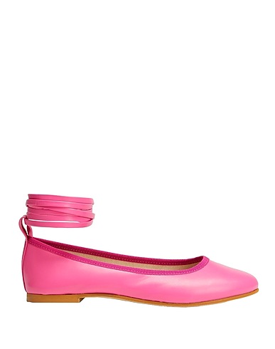 8 By YOOX SPAGHETTI STRAP LACE-UP BALLETS | バレリーナ フューシャ レディース | YOOX