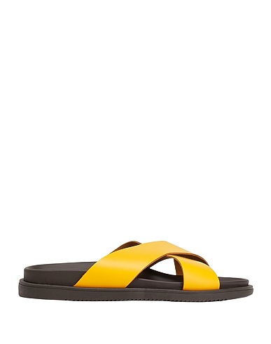 8 By YOOX POLISH LEATHER CROSS-STRAP SANDAL | Marigold Men‘s Sandals | YOOX