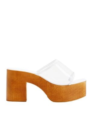 8 By YOOX VINYL PLATFORM CLOGS | Transparent Women‘s Mules And Clogs | YOOX