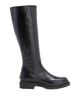 8 By YOOX LEATHER ROUND-TOE HIGH BOOTS | Black Women‘s Boots | YOOX
