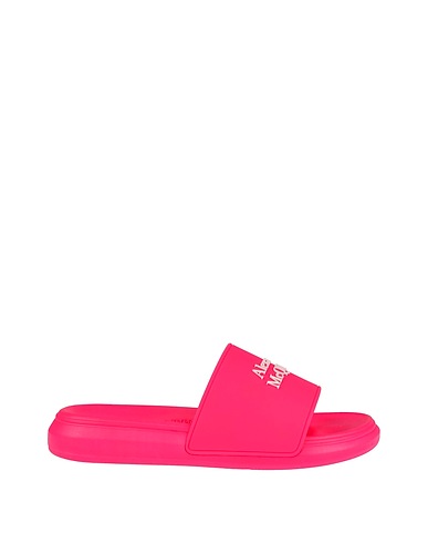 ALEXANDER MCQUEEN ALEXANDER MCQUEEN SLIDES WITH LOGO | Fuchsia Women‘s ...