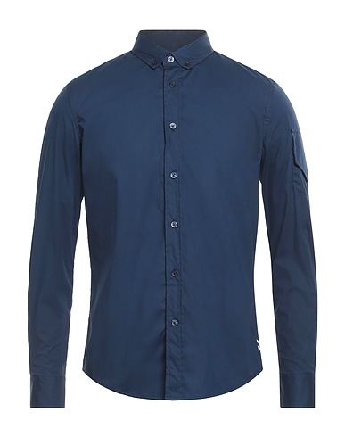 BIKKEMBERGS | Midnight blue Men‘s Solid Color Shirt | YOOX