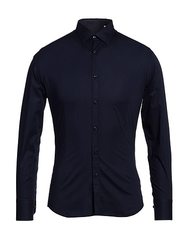 TAKESHY KUROSAWA | Midnight blue Men‘s Solid Color Shirt | YOOX