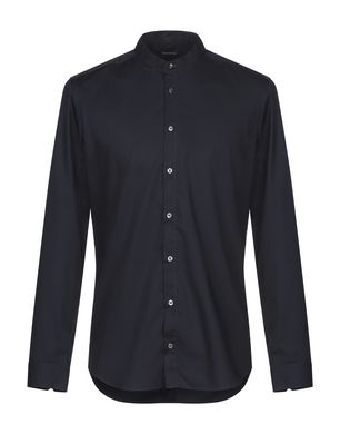 GAZZARRINI | Midnight blue Men‘s Solid Color Shirt | YOOX