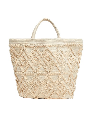 8 By YOOX ORGANIC COTTON MACRAME' TOTE | Ivory Women‘s Handbag | YOOX